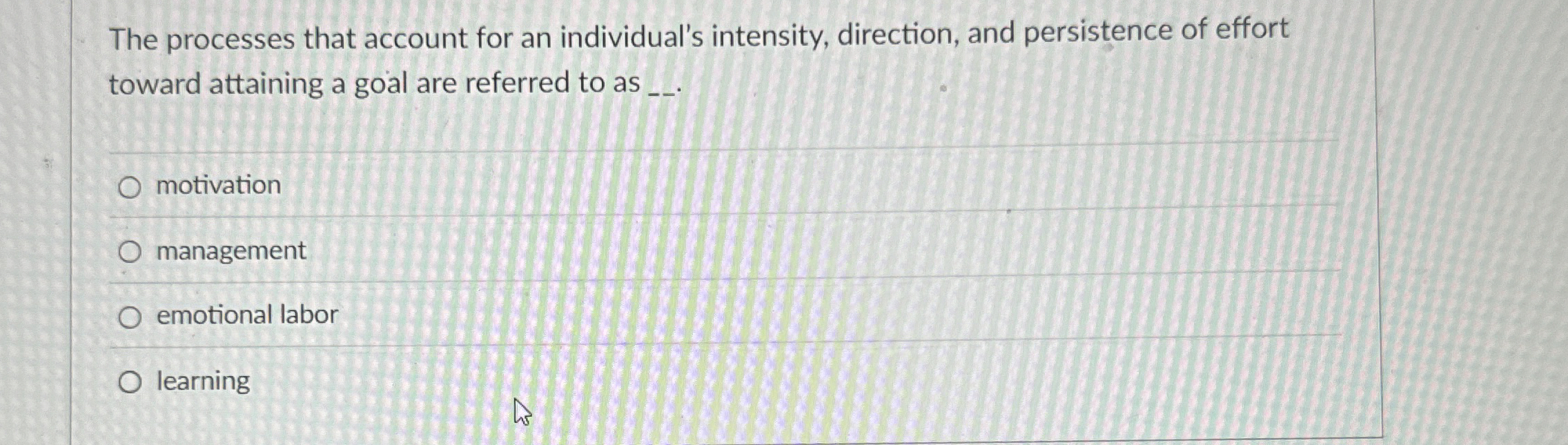 Solved The processes that account for an individual's | Chegg.com