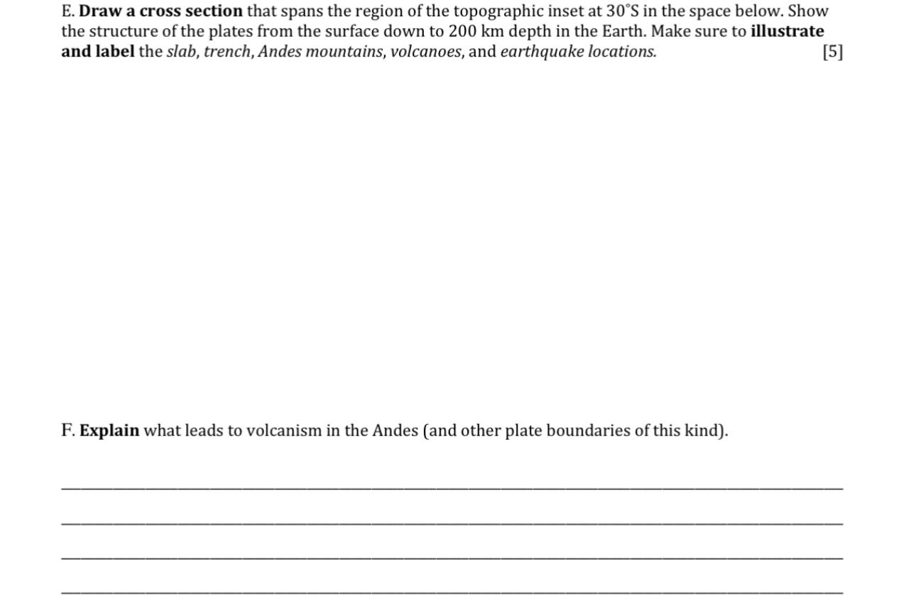 Solved E. ﻿Draw a cross section that spans the region of the | Chegg.com
