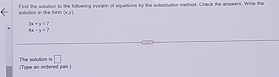 Solved Find the solution to the following system of | Chegg.com