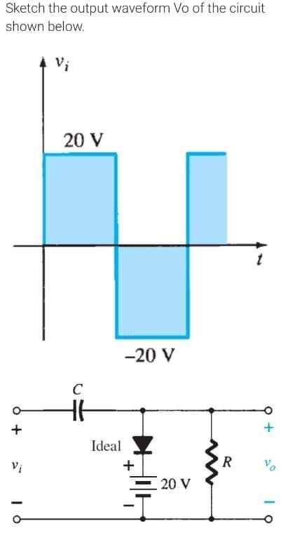 Solved Sketch the output waveform Vo of the circuit shown | Chegg.com Solved Sketch the output waveform Vo of the circuit shown | Chegg.com
