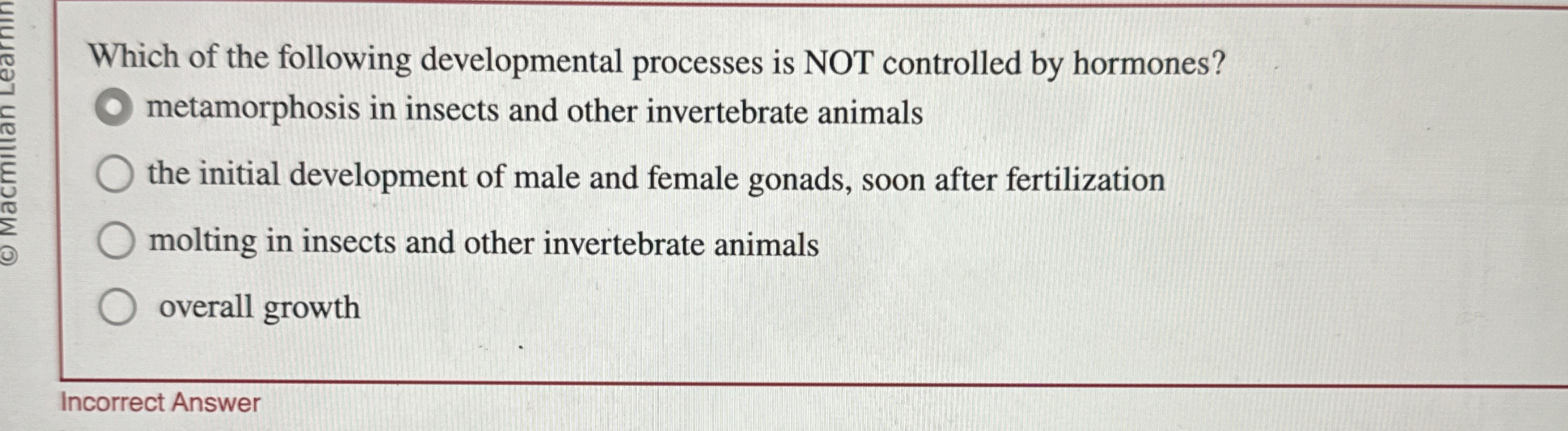 Solved Which of the following developmental processes is NOT | Chegg.com