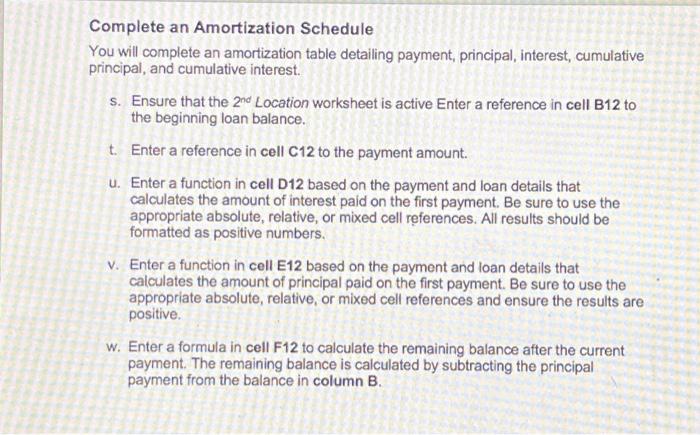 Solved Complete an Amortization Schedule You will complete | Chegg.com
