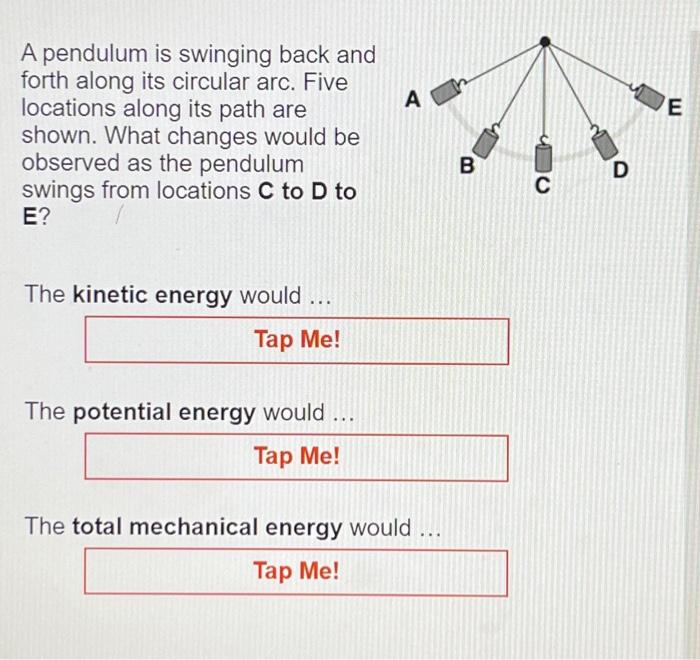 Solved A pendulum is swinging back and forth along its | Chegg.com