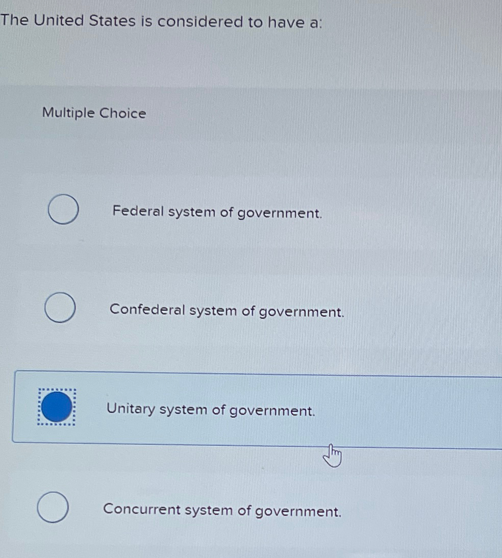 Solved The United States is considered to have a:Multiple | Chegg.com
