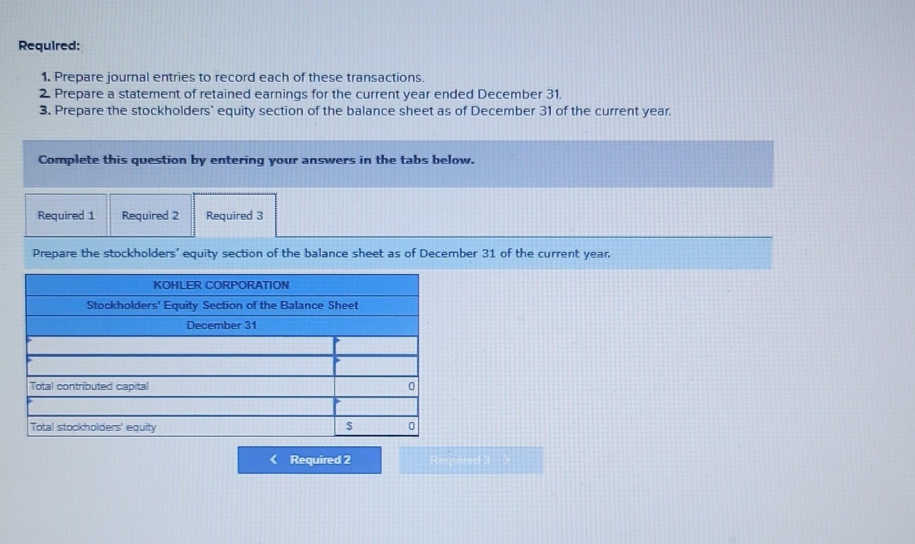 Solved Kohler Corporation reports the following components | Chegg.com