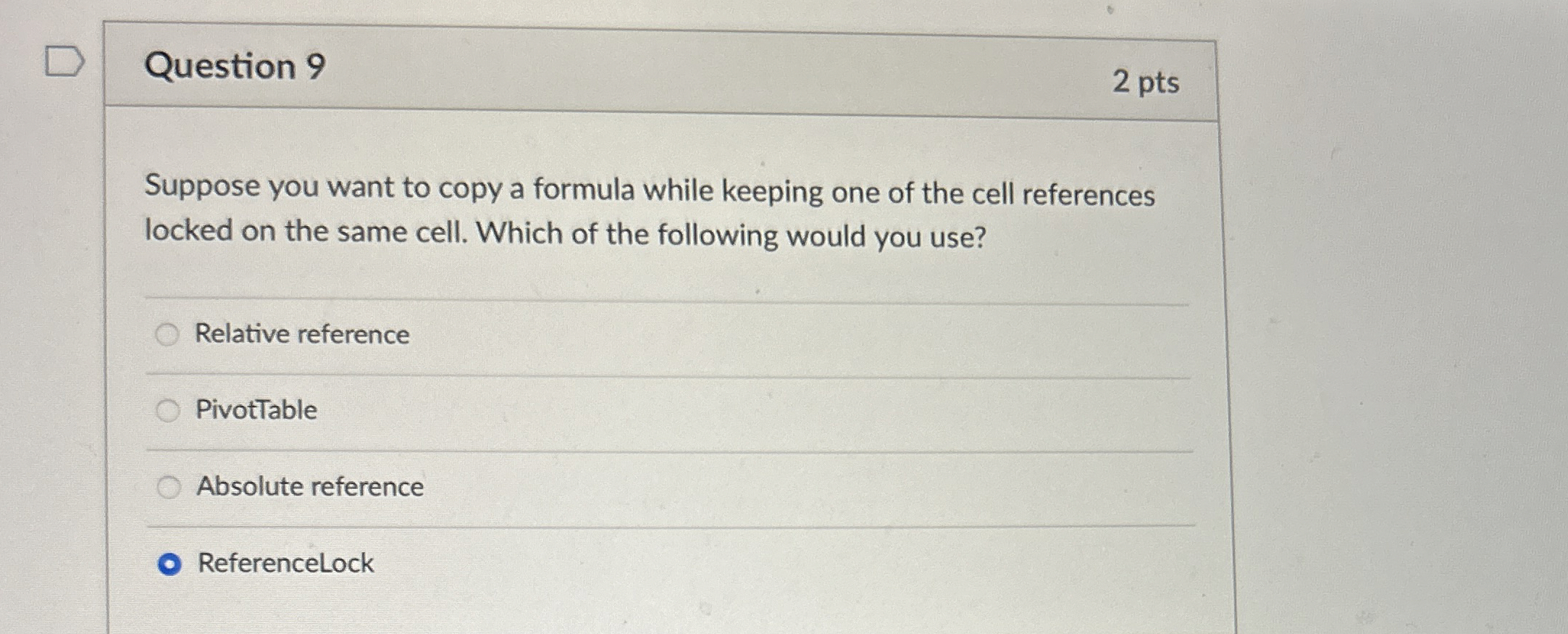 Solved Question 92 ﻿ptsSuppose you want to copy a formula | Chegg.com