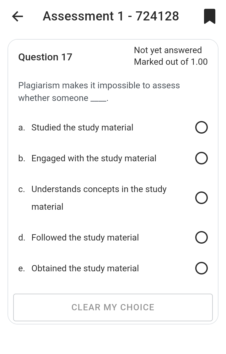 Solved Assessment 1 - 724128Question 17Not yet answered | Chegg.com Solved Assessment 1 - 724128Question 17Not yet answered | Chegg.com