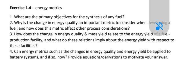 Solved Exercise 1.4-energy metrics 1. What are the primary | Chegg.com