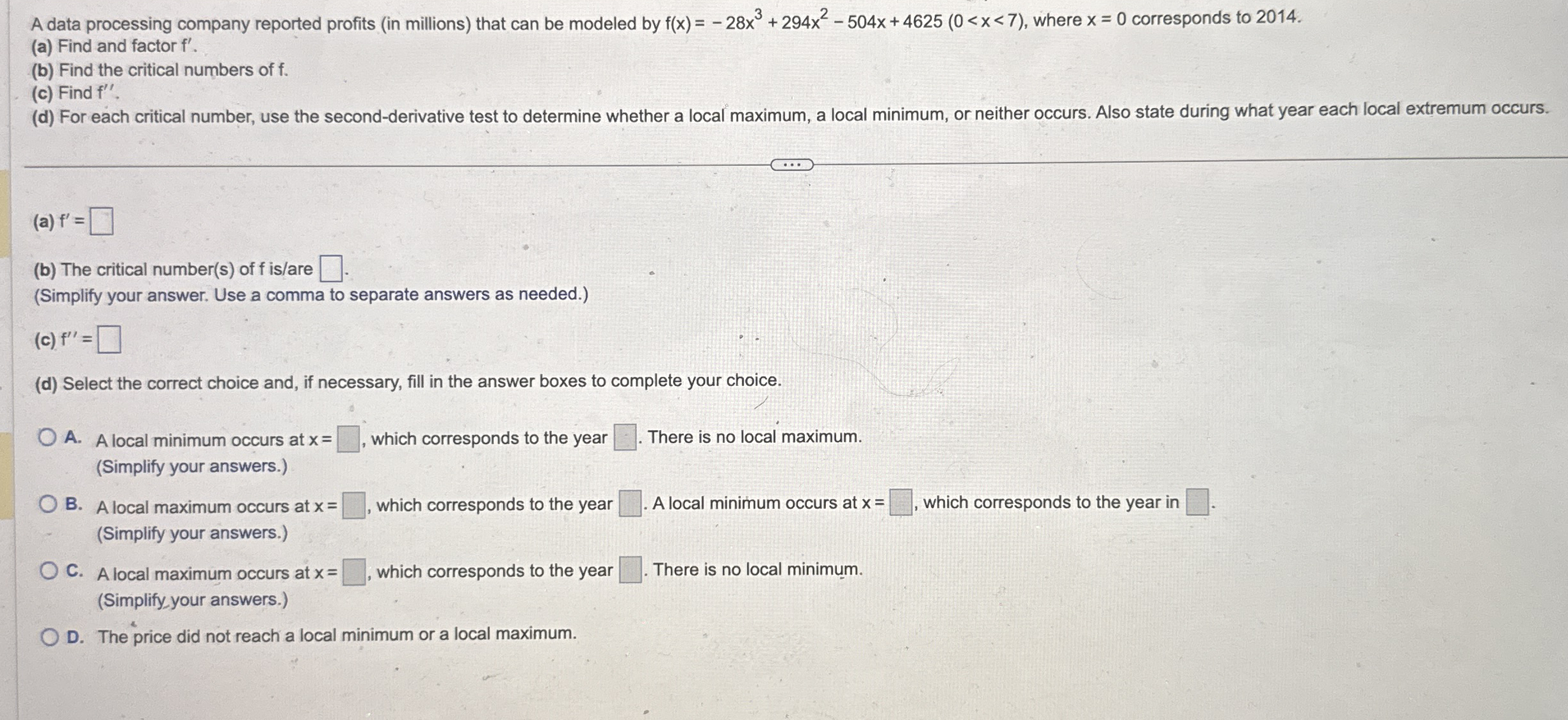 Solved A data processing company reported profits (in | Chegg.com