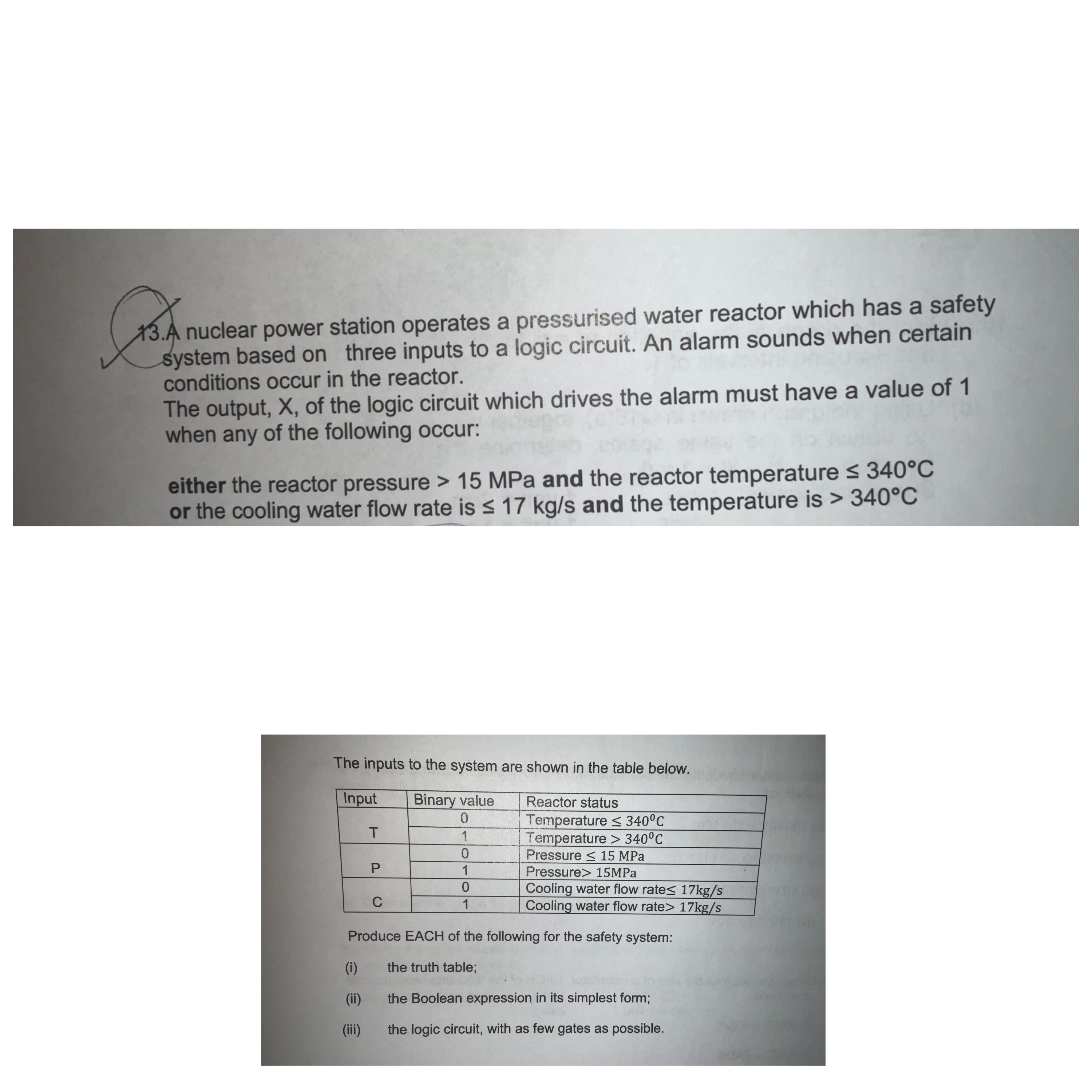 Solved 13.A nuclear power station operates a pressurised | Chegg.com