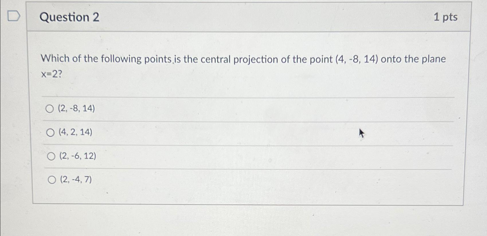 Solved Question 21 ﻿ptsWhich of the following points, is the | Chegg.com
