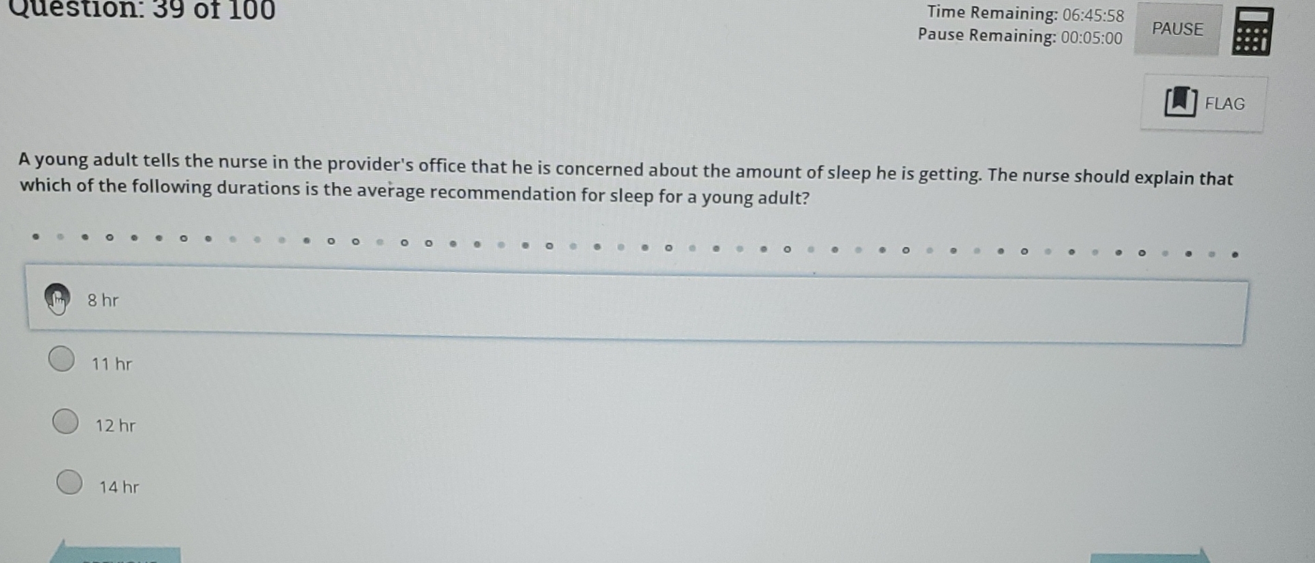 Solved Question: 39 ﻿of 100Time Remaining: 06:45:58Pause | Chegg.com