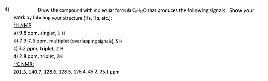 Solved 4) Draw the compound with molecular formula C3H10 | Chegg.com