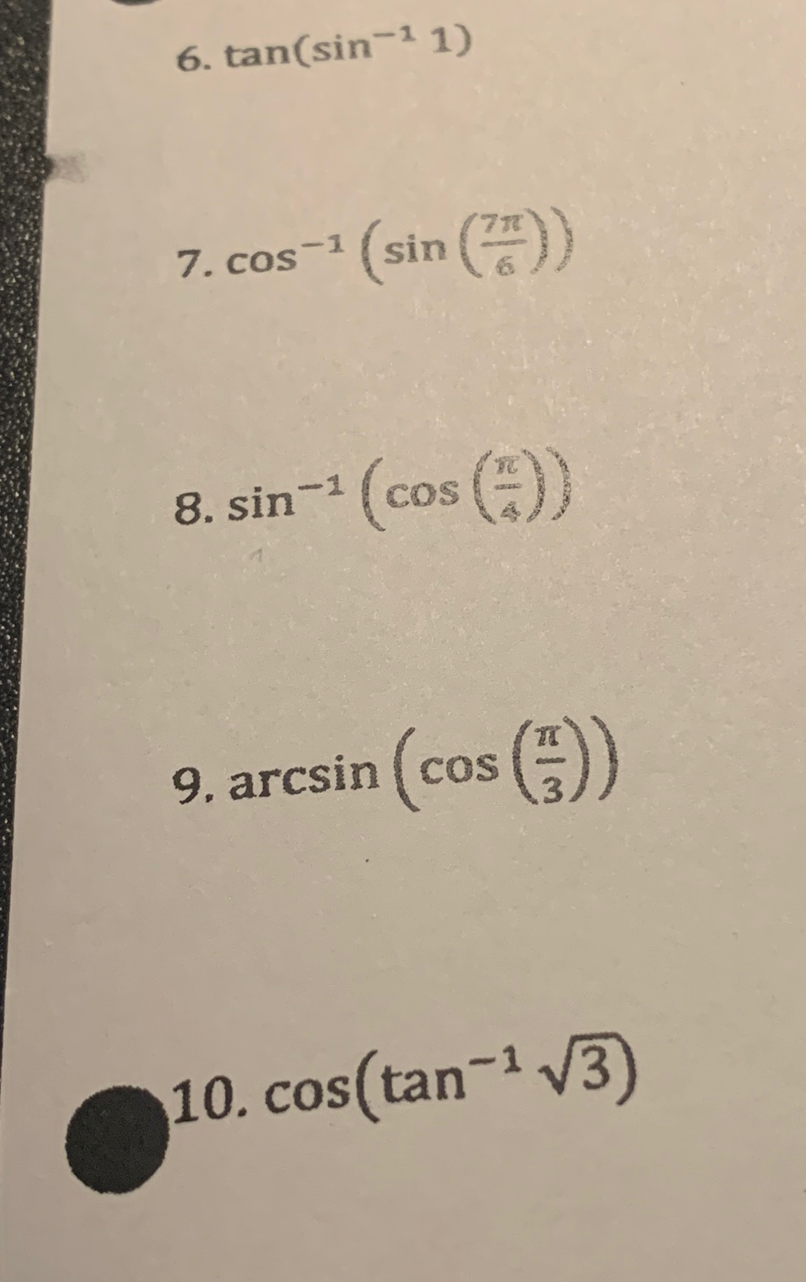 Solved Composition of trigonometric functions practice | Chegg.com