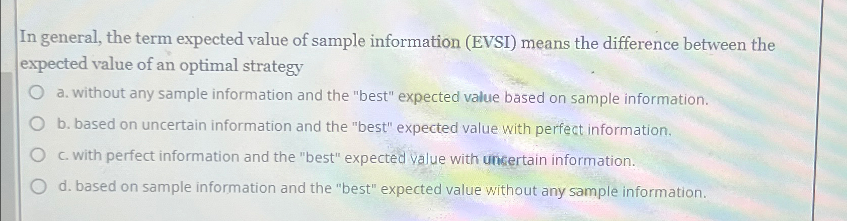 Solved In general, the term expected value of sample | Chegg.com