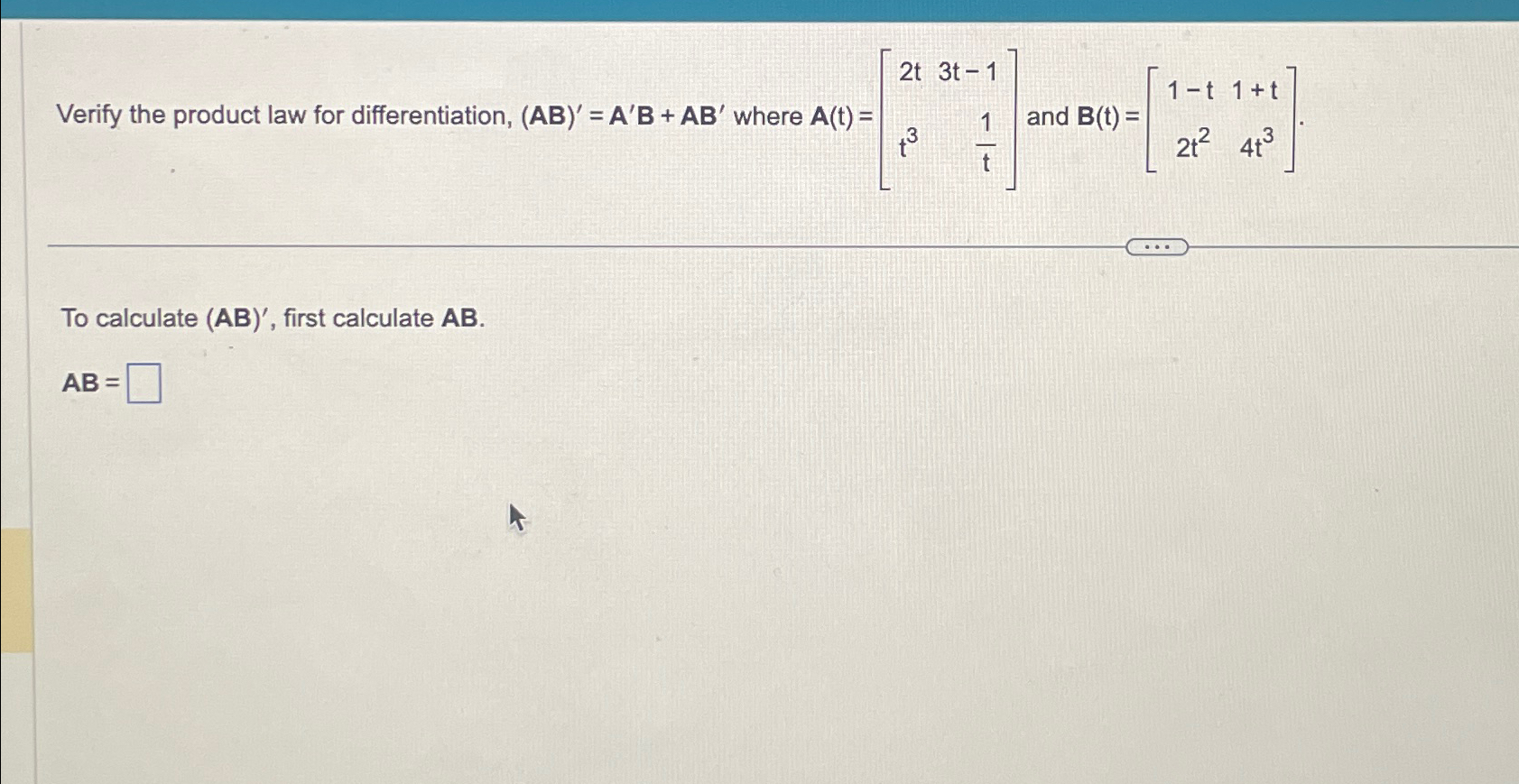 Solved Verify the product law for differentiation, | Chegg.com