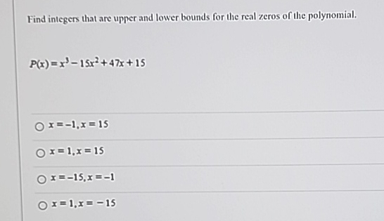 Solved Find integers that are upper and lower bounds for the | Chegg.com