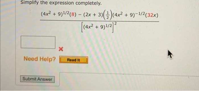 Solved Simplify the expression completely. | Chegg.com