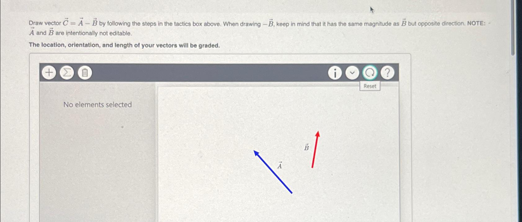 Solved Draw vector vec(C)=vec(A)-vec(B) ﻿by following the | Chegg.com