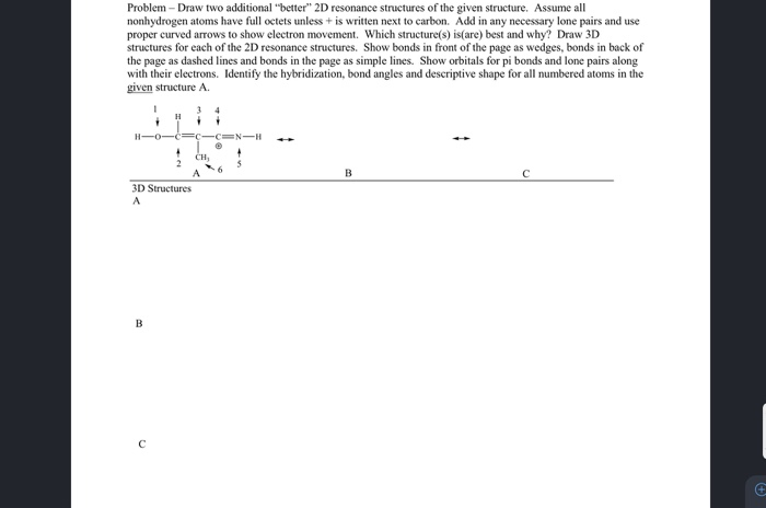 Solved Problem - Draw two additional "better" 2D resonance | Chegg.com
