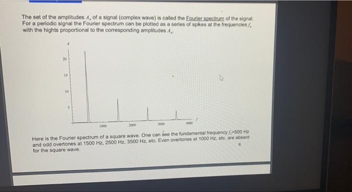 Solved The set of the amplitudes of a signal (complex wave) | Chegg.com