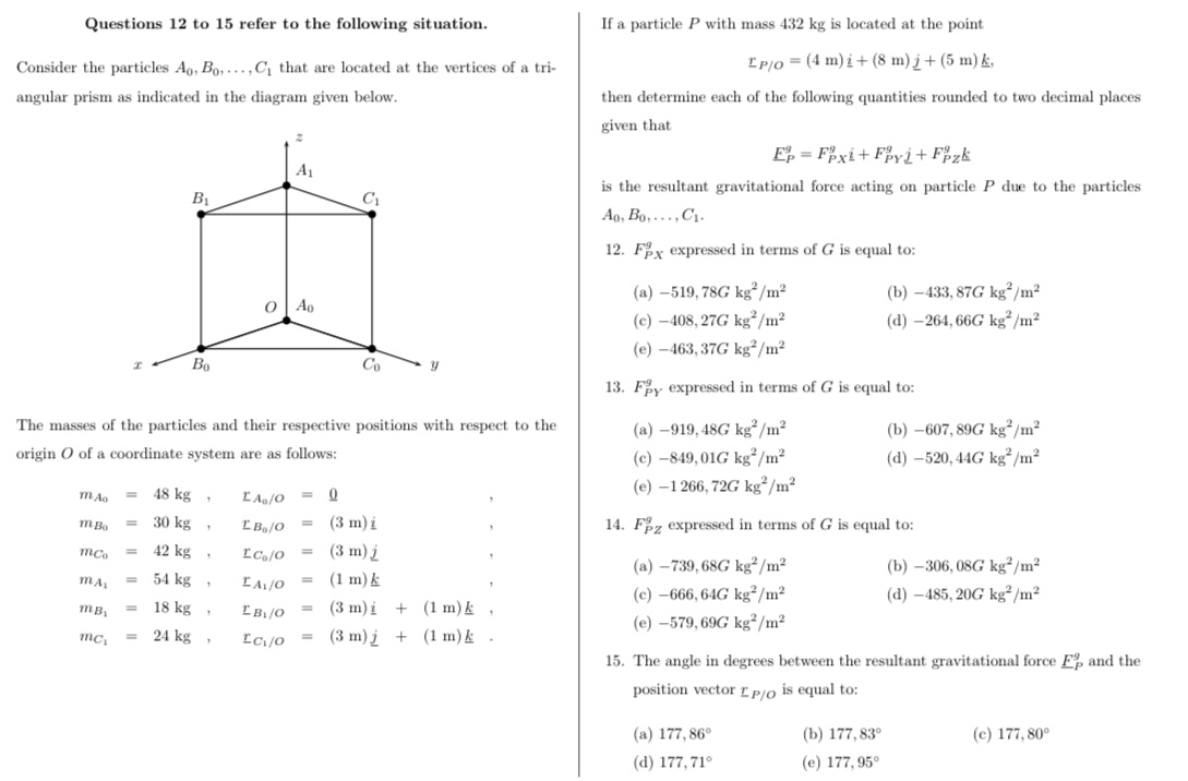 Solved Questions 12 ﻿to 15 ﻿refer to the following | Chegg.com