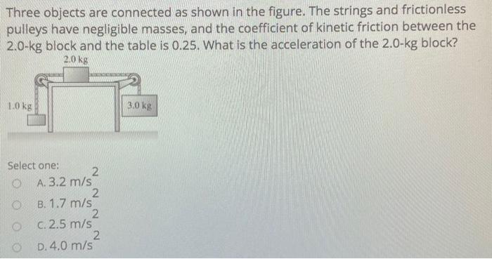 Solved Three Objects Are Connected As Shown In The Figure