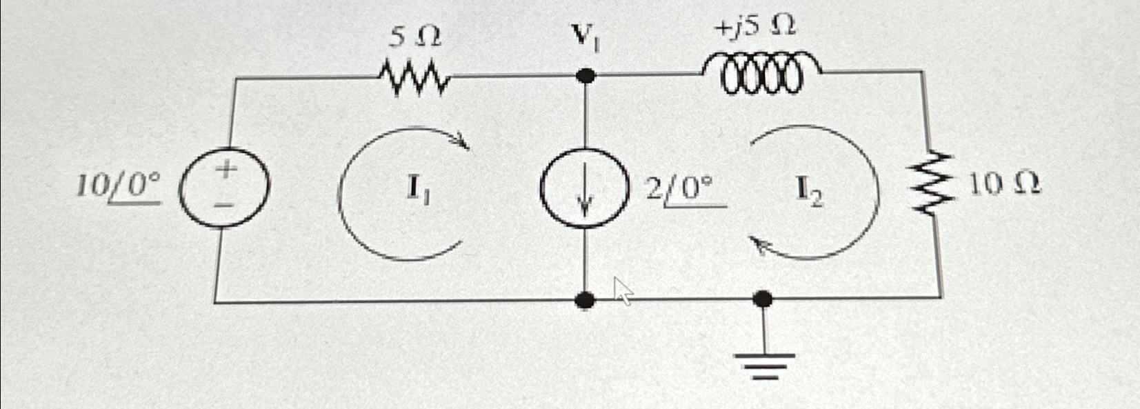 Solved Please find node voltage and mesh currents. | Chegg.com