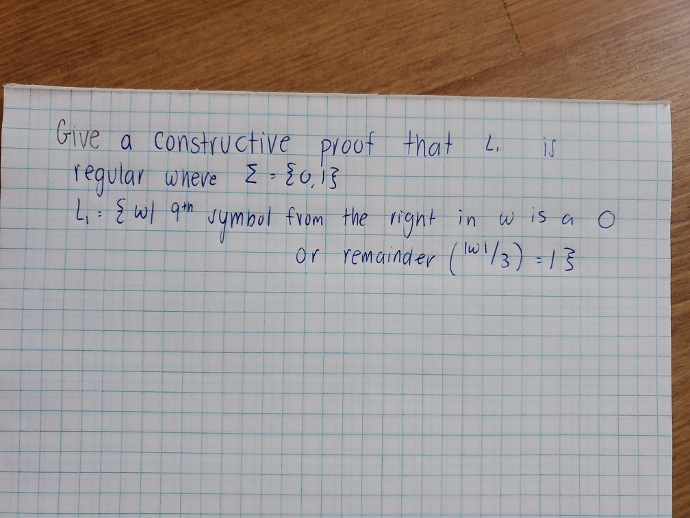 Solved Give a constructive proof that L. is regular where