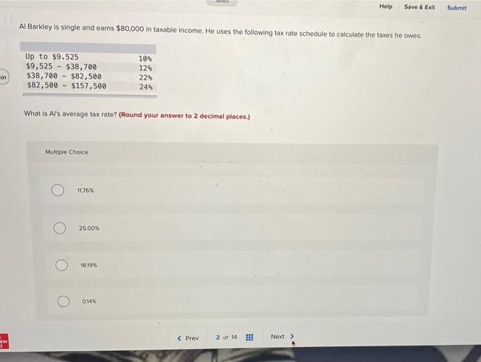 Solved Help Save & Exit Submit Submit Al Barkley is single | Chegg.com