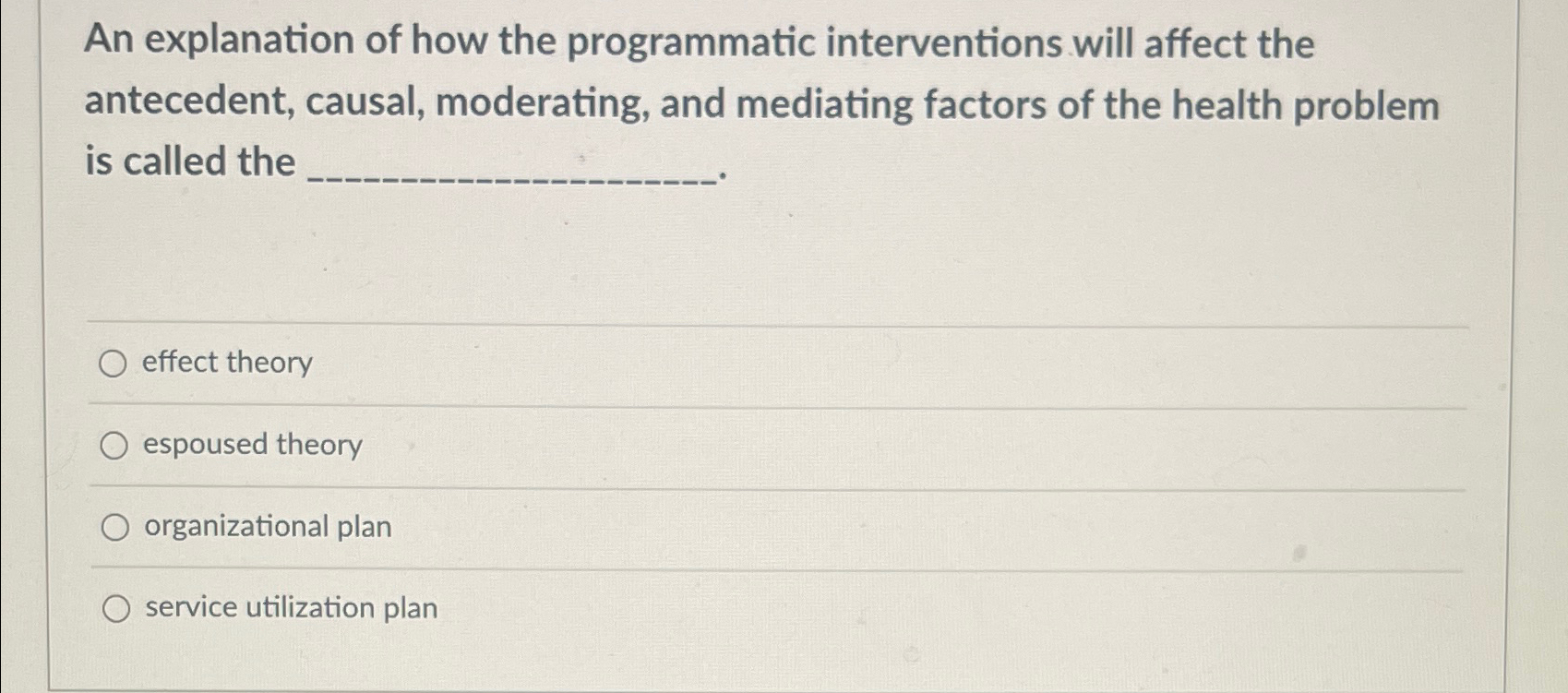 Solved An explanation of how the programmatic interventions | Chegg.com