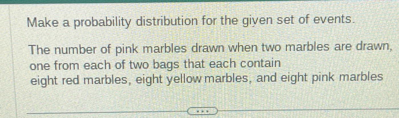 Solved Make a probability distribution for the given set of | Chegg.com