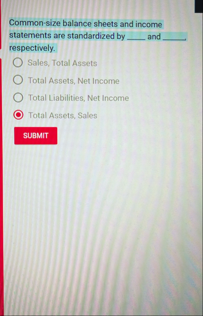 Solved Common-size balance sheets and income statements are | Chegg.com