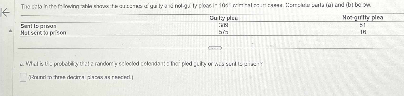 Solved The data in the following table shows the outcomes of | Chegg.com