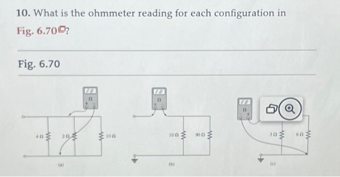 Solved 10. What is the ohmmeter reading for each | Chegg.com