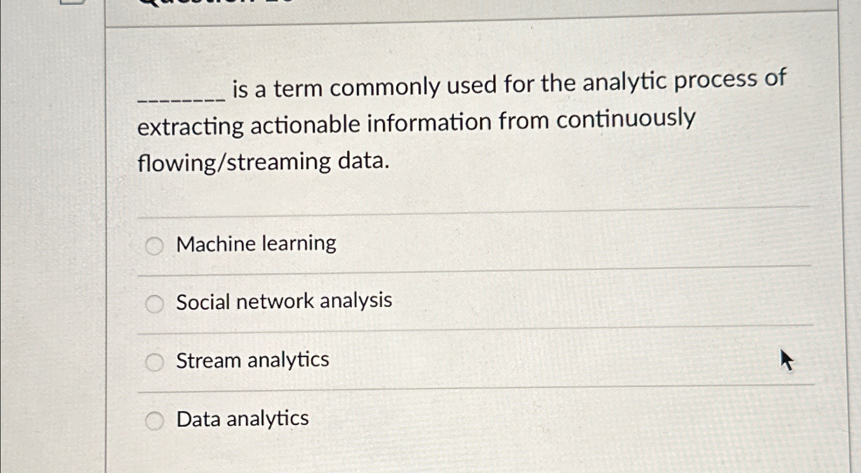 Solved is a term commonly used for the analytic process of | Chegg.com
