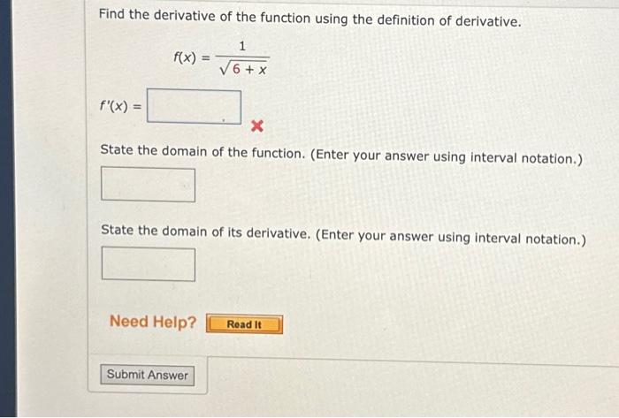 Solved Find the derivative of the function using the | Chegg.com