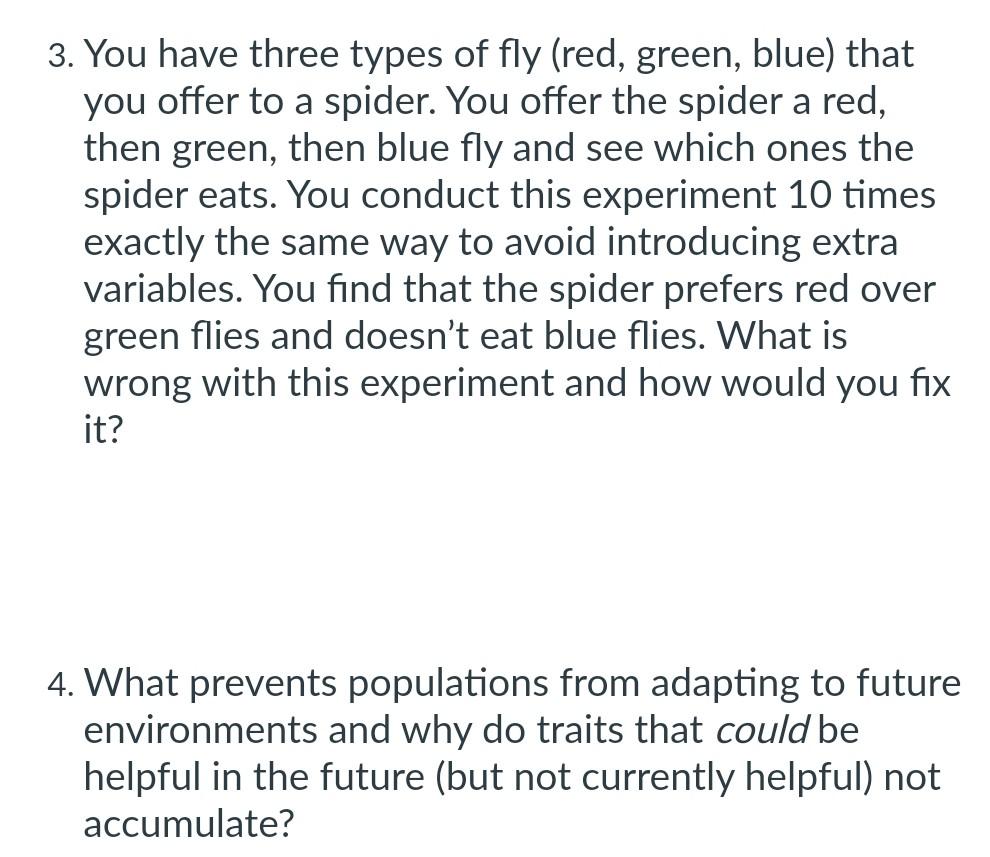 Solved 3. You have three types of fly (red, green, blue) | Chegg.com