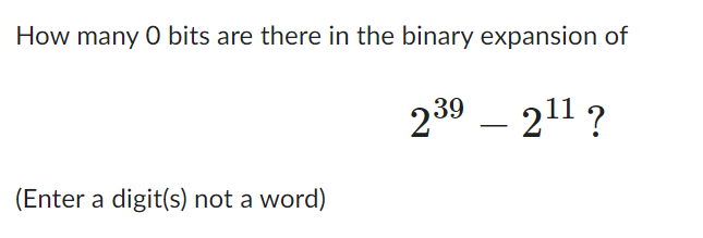 Solved How many 0 ﻿bits are there in the binary expansion | Chegg.com
