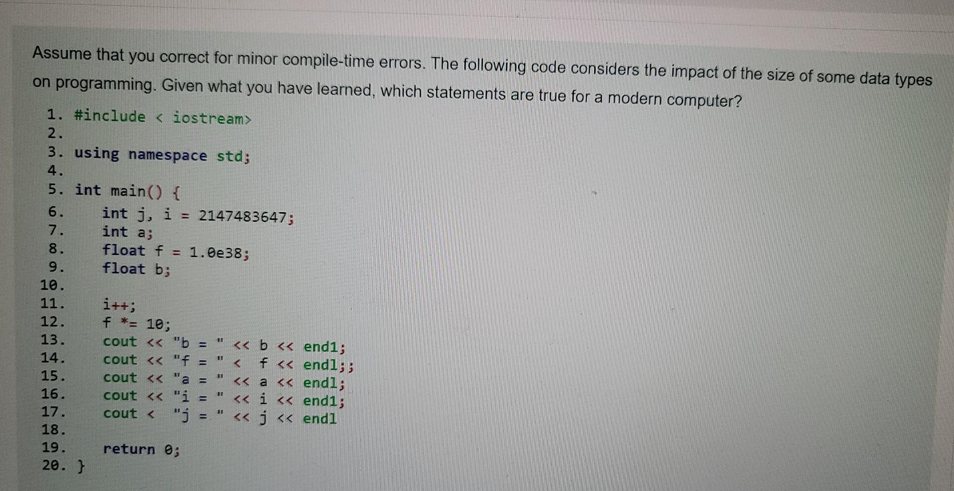 Solved Assume that you correct for minor compile-time | Chegg.com