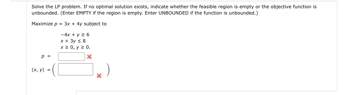 Solved Solve the LP problem. If no optimal solution exists, | Chegg.com