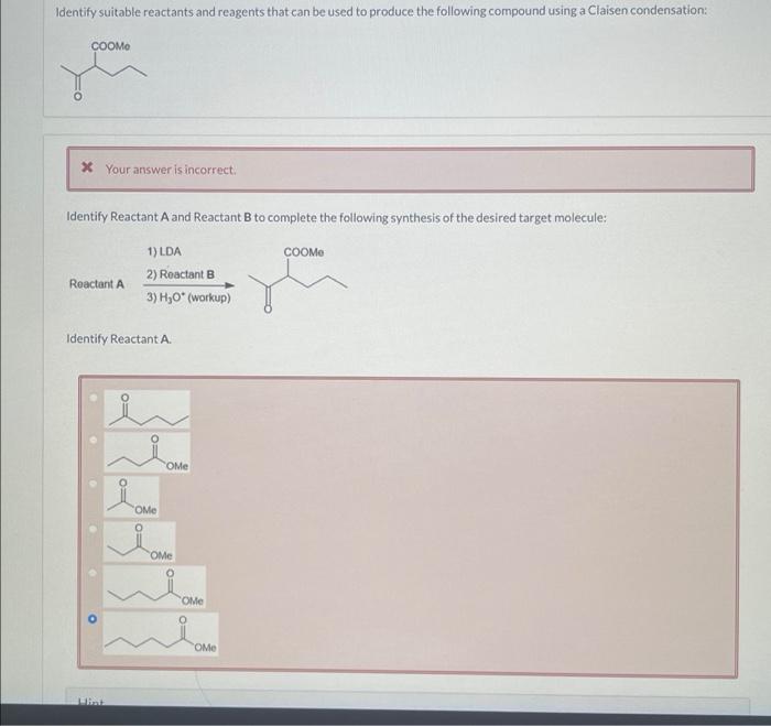 Solved Identify suitable reactants and reagents that can be | Chegg.com