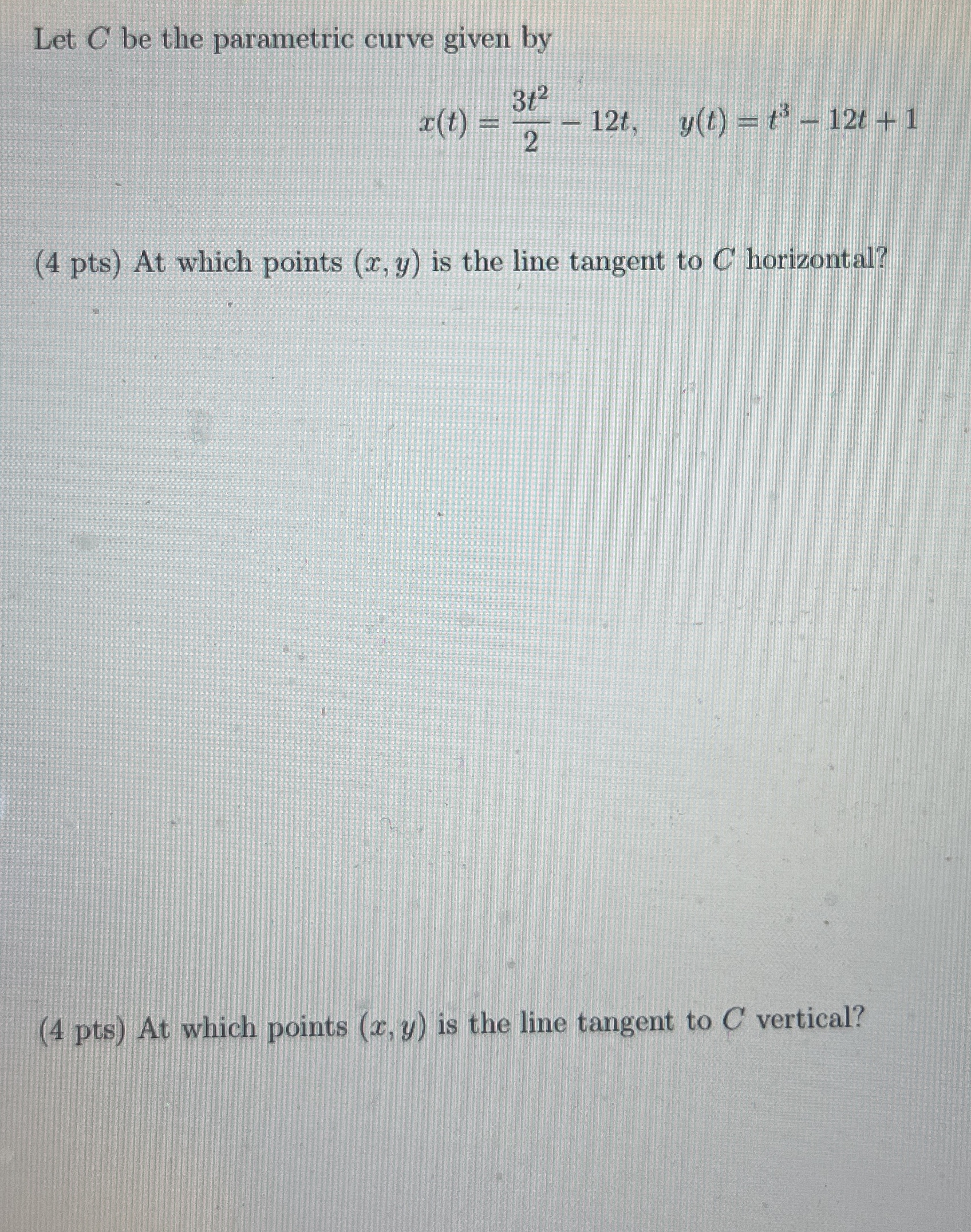 Solved Let C ﻿be the parametric curve given | Chegg.com