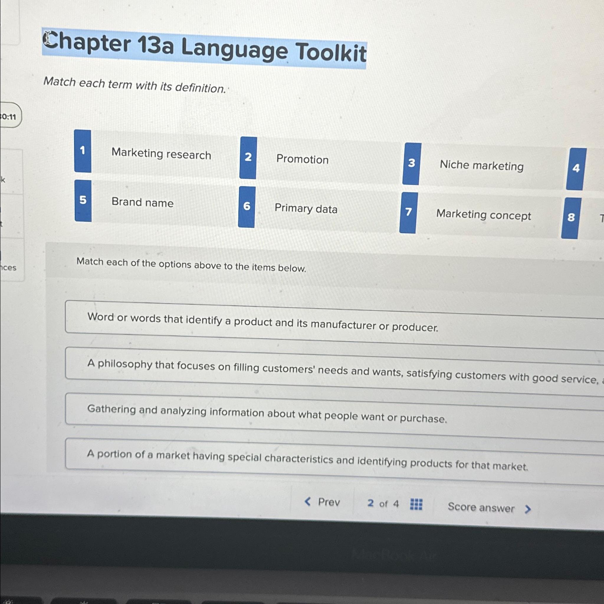 Solved Chapter 13a Language ToolkitMatch each term with its | Chegg.com