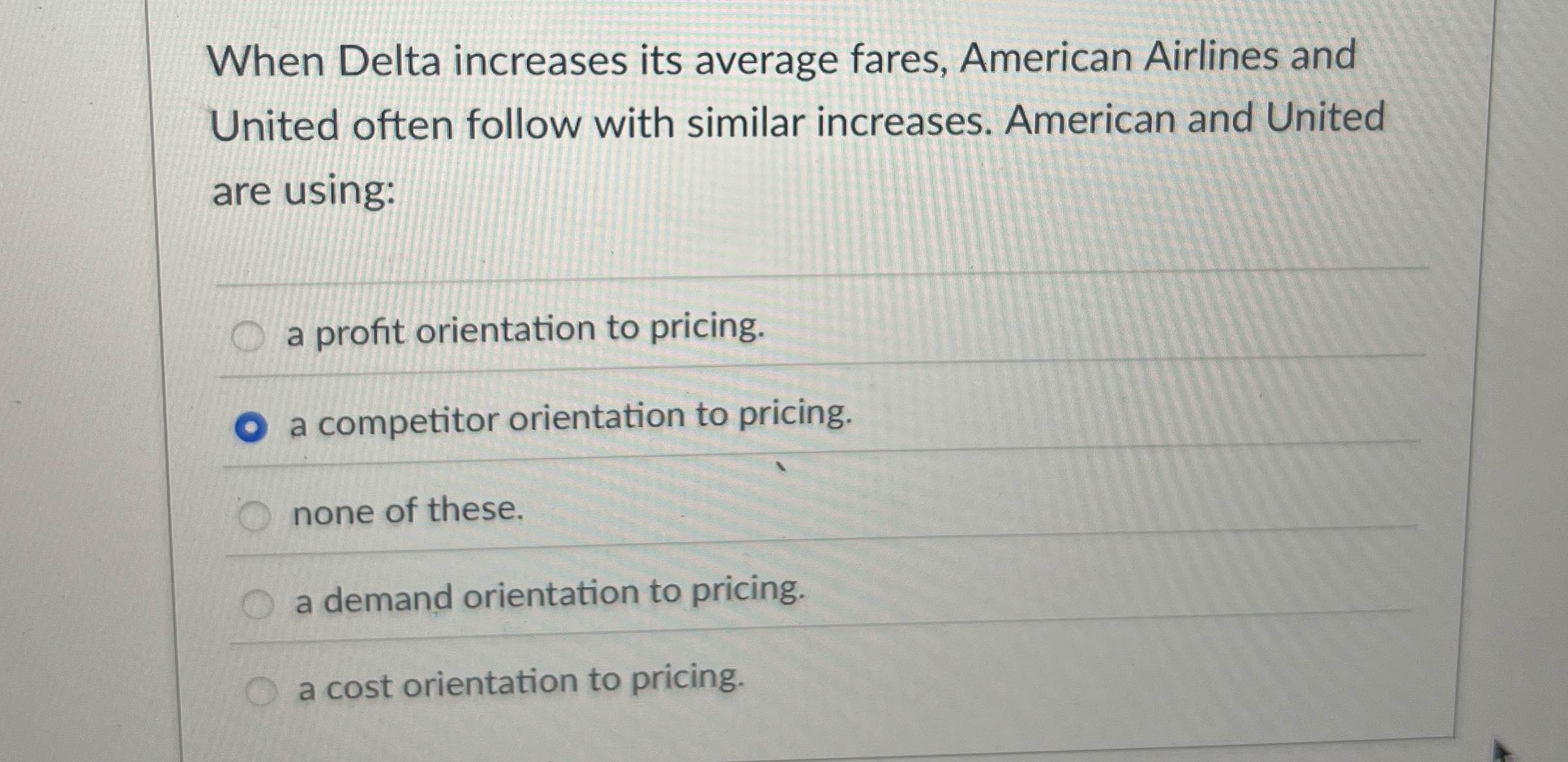 High Quality SOLUTION When Delta increases its average fares, American ...