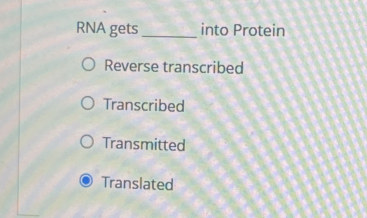 Solved RNA gets ﻿into ProteinReverse | Chegg.com