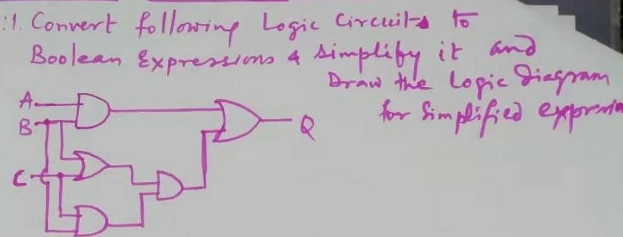 Solved 1. Convert following Logic Circuits to Boolean | Chegg.com