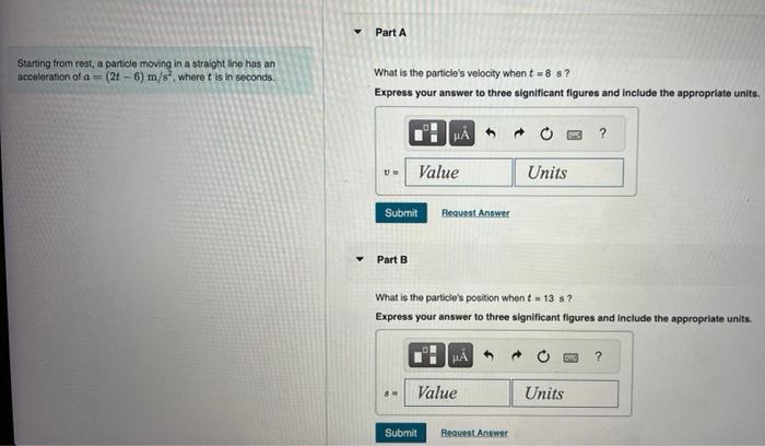 Solved Starting from rest, a particle moving in a straght | Chegg.com