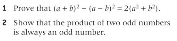 Solved 1 Prove that (a+b)2+(a−b)2=2(a2+b2). 2 Show that the | Chegg.com