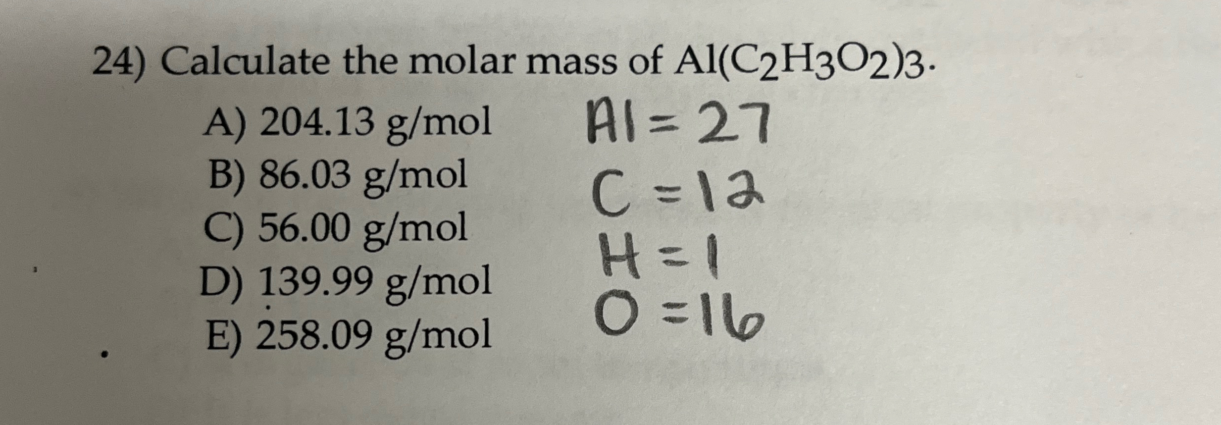 Solved Calculate the molar mass of | Chegg.com